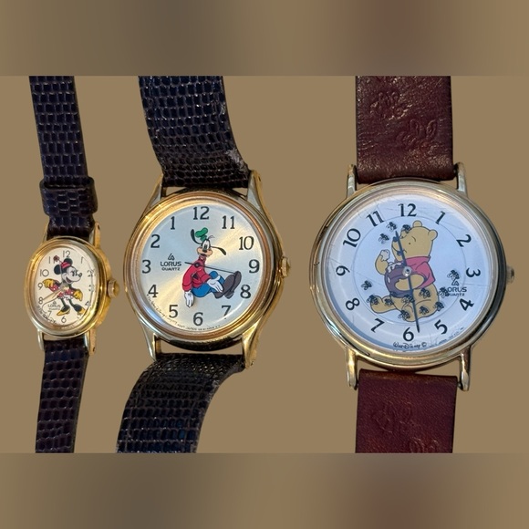 Accessories | 3 Vintage Disney Characters Quartz Watches Set | Poshmark